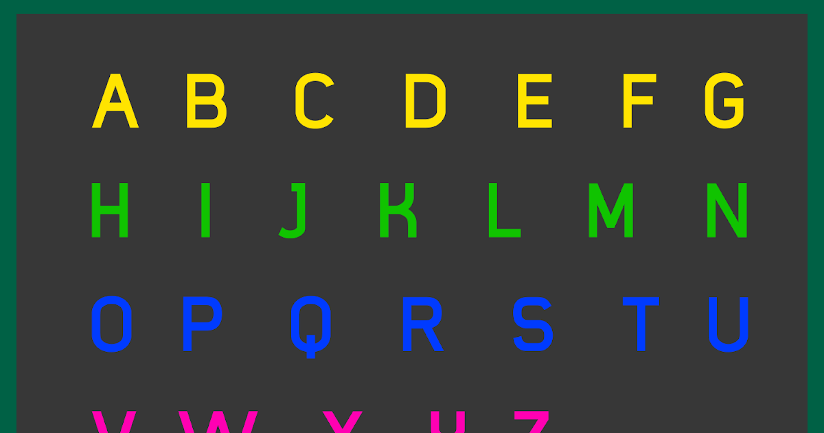 Alphabet with four colors