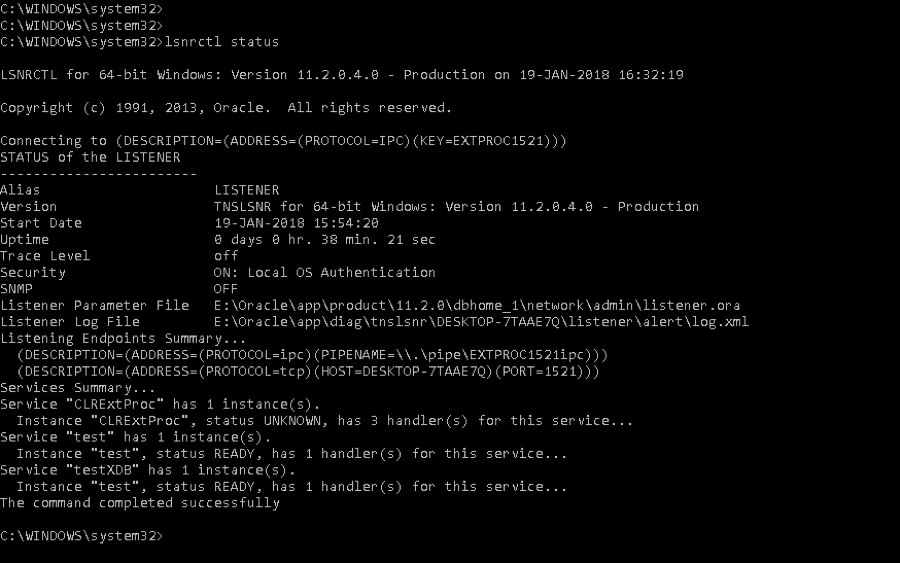 How to stop and start Oracle Database Services in Windows Server