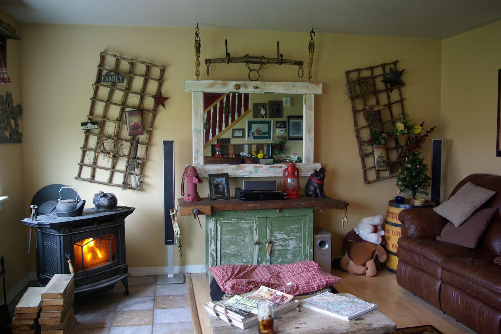 Reclaimed Rustics: Old Door Two Way TV Mirror