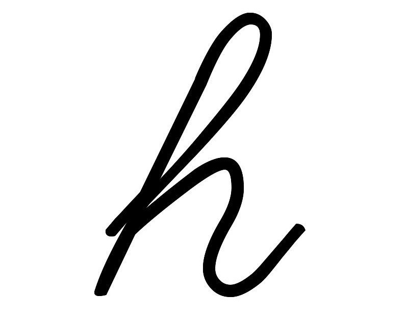 Fancy Cursive Letter Lowercase H - Birthday Letter