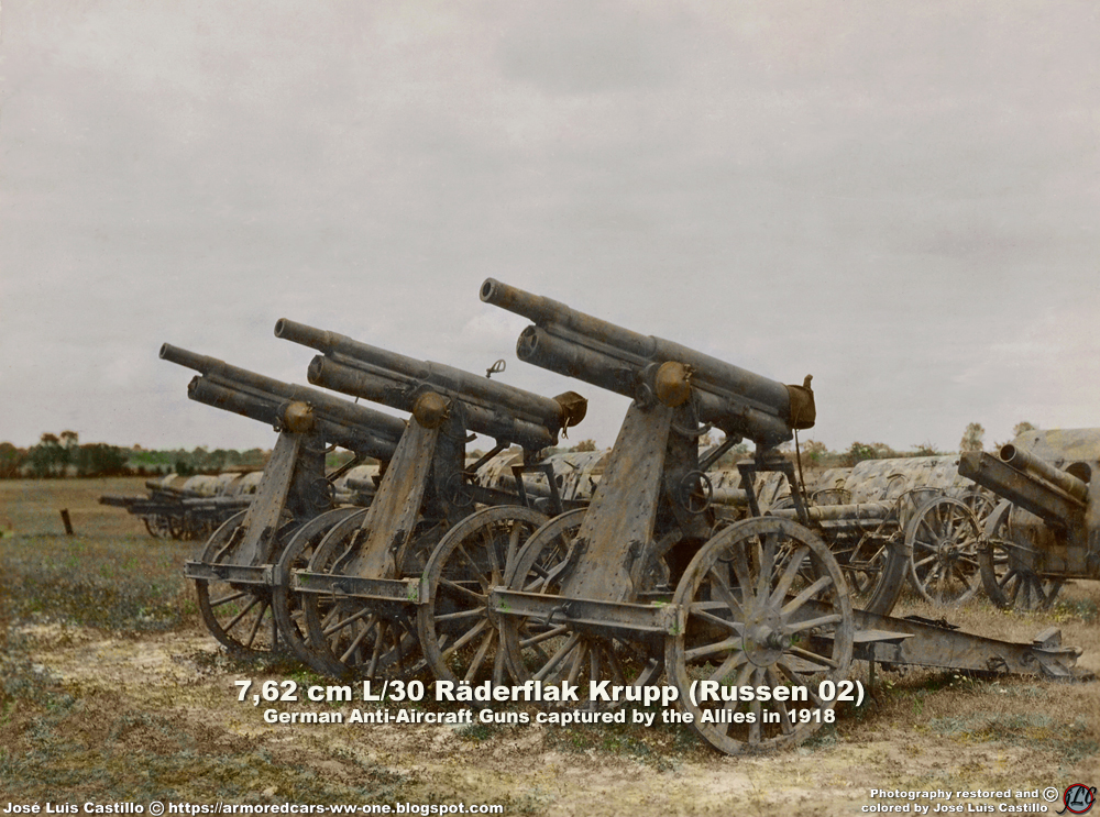 Armored Cars in the WWI: German 7,62-cm L/30 Räderflak (Russen 02 ...
