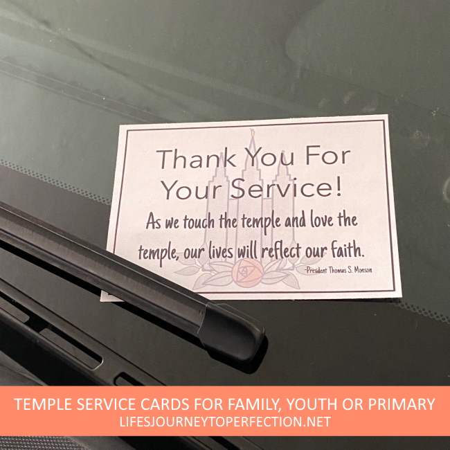 Life's Journey To Perfection: Temple Service Cards, Great for Family ...