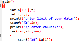 c program to sort elements of an array entered by user
