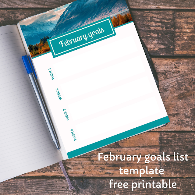 February goals list template - free printable |Keeping it Real