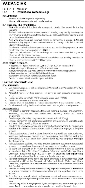 Oil &Gas Vacancies: Vacancies - Centexs - Kuching