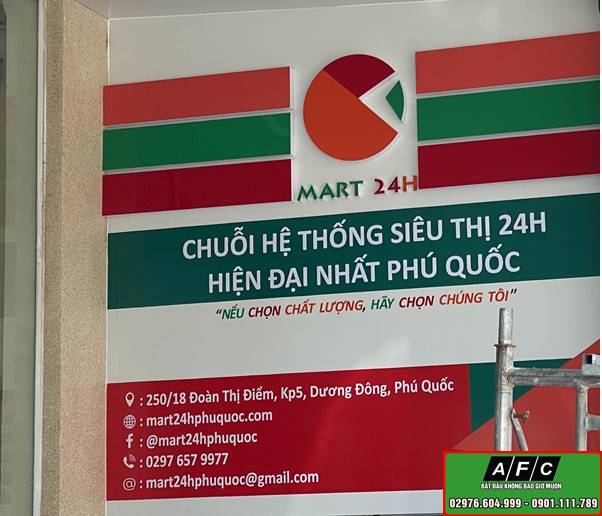 Thi công biển quảng cáo Siêu thị mini Mart 24h Phú Quốc