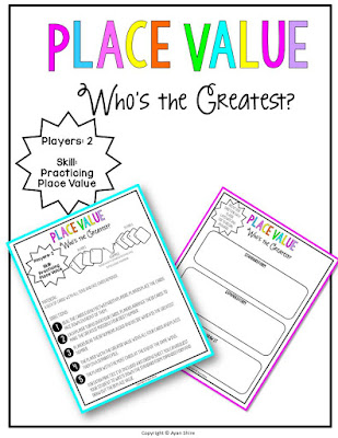 TeacherMomPlus3: Who's the Greatest? Place Value Card Game