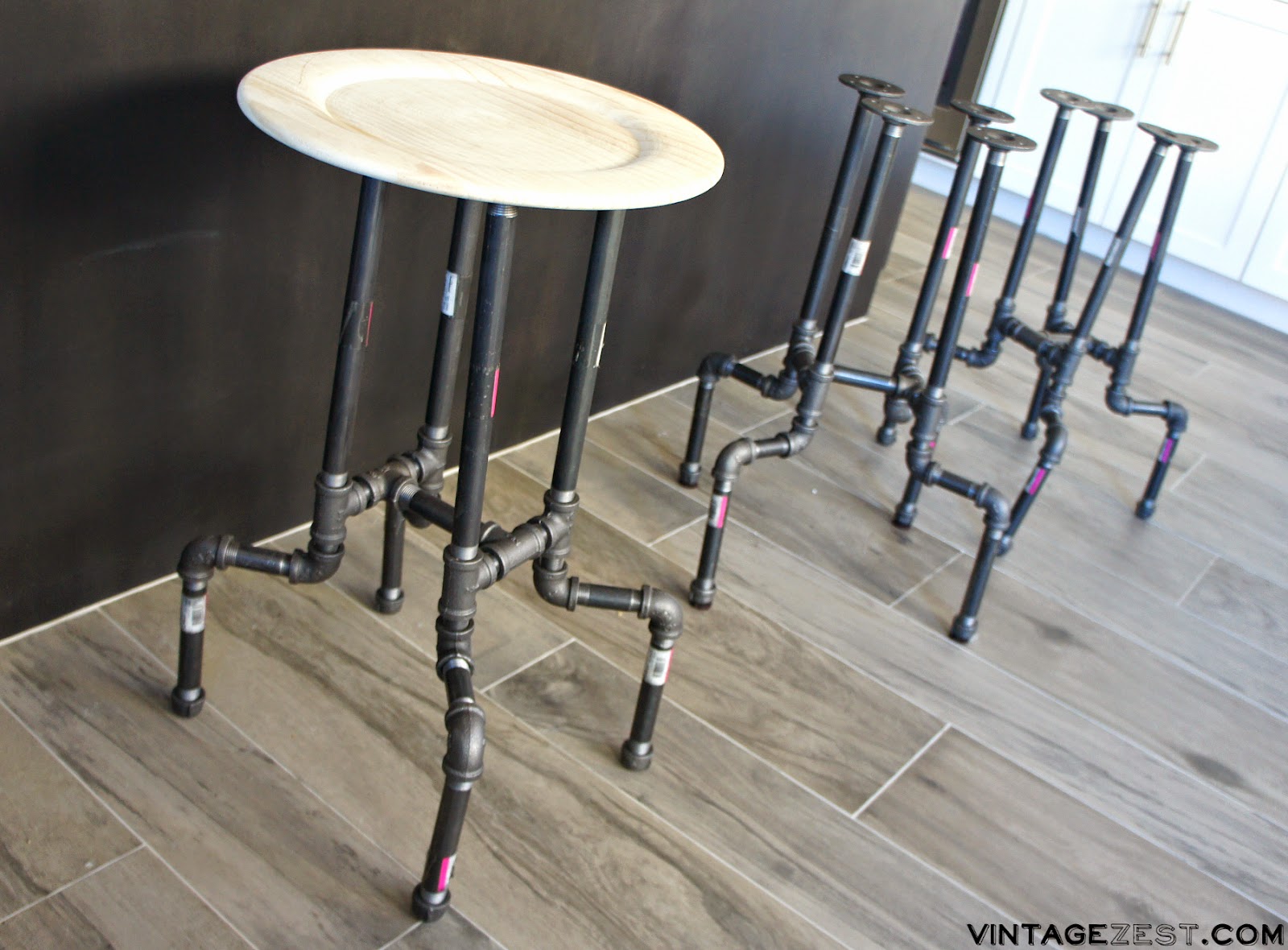 DIY Industrial Pipe Stools ~ Diane's Vintage Zest!