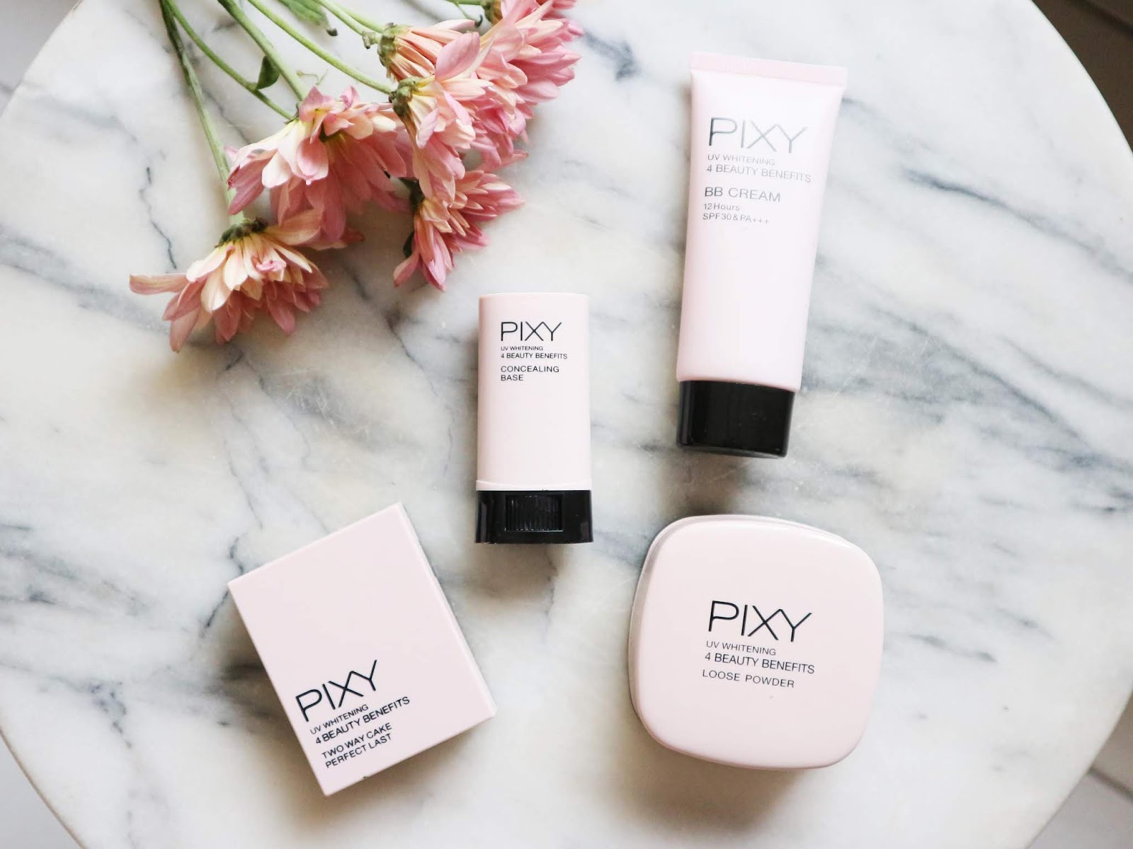 Review : Pixy Cosmetics UV Whitening 4 Benefits Base Makeup Series ...