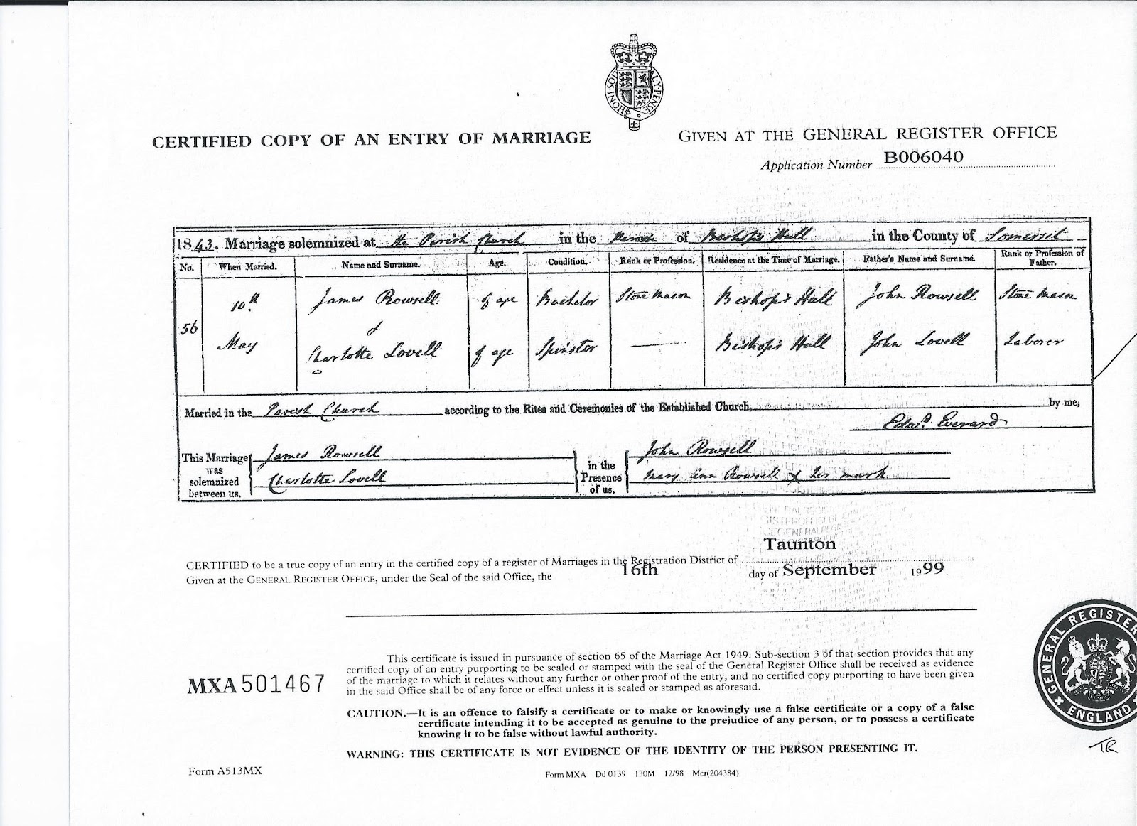 A Rowsell Family: James Rowsell 1822 - 1900