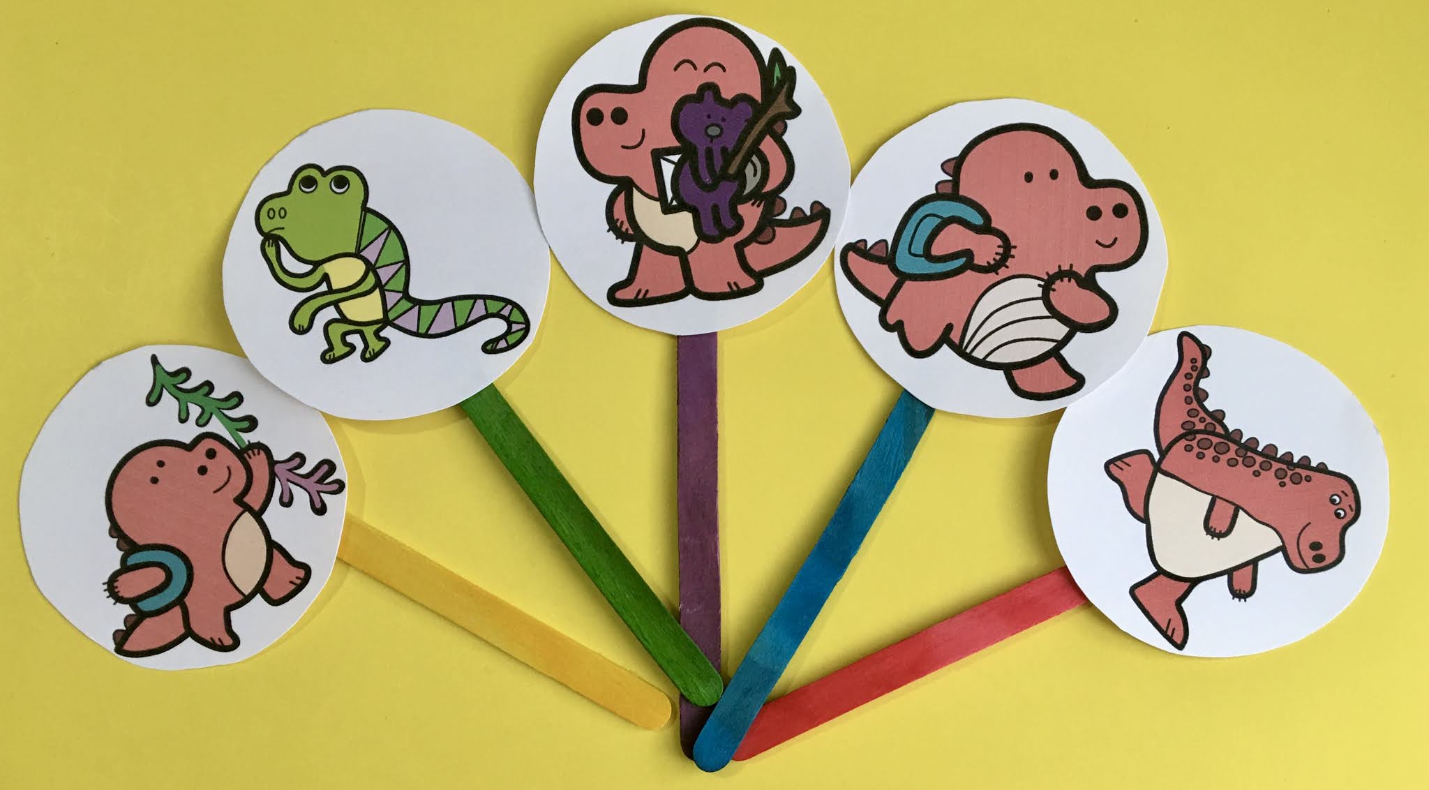 THE WORRYSAURUS BOOK CRAFT & 5 STUDENT PUPPET STICKS ~ Book Units by Lynn