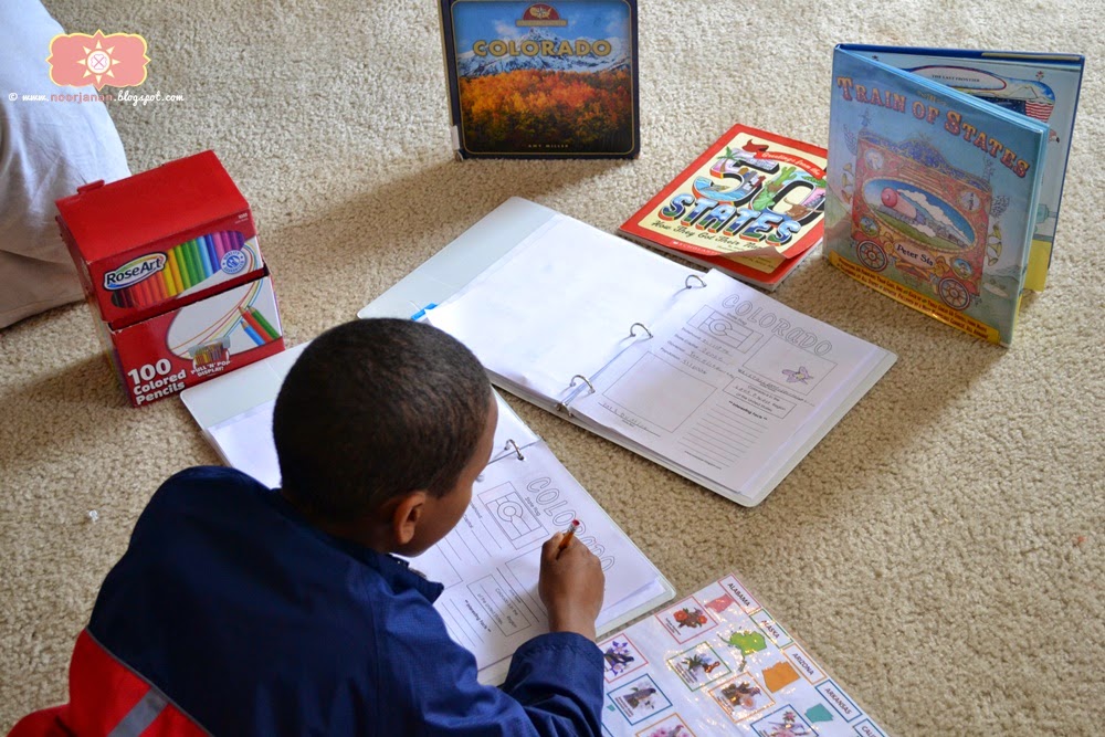 Noor Janan Homeschool: US State Notebook