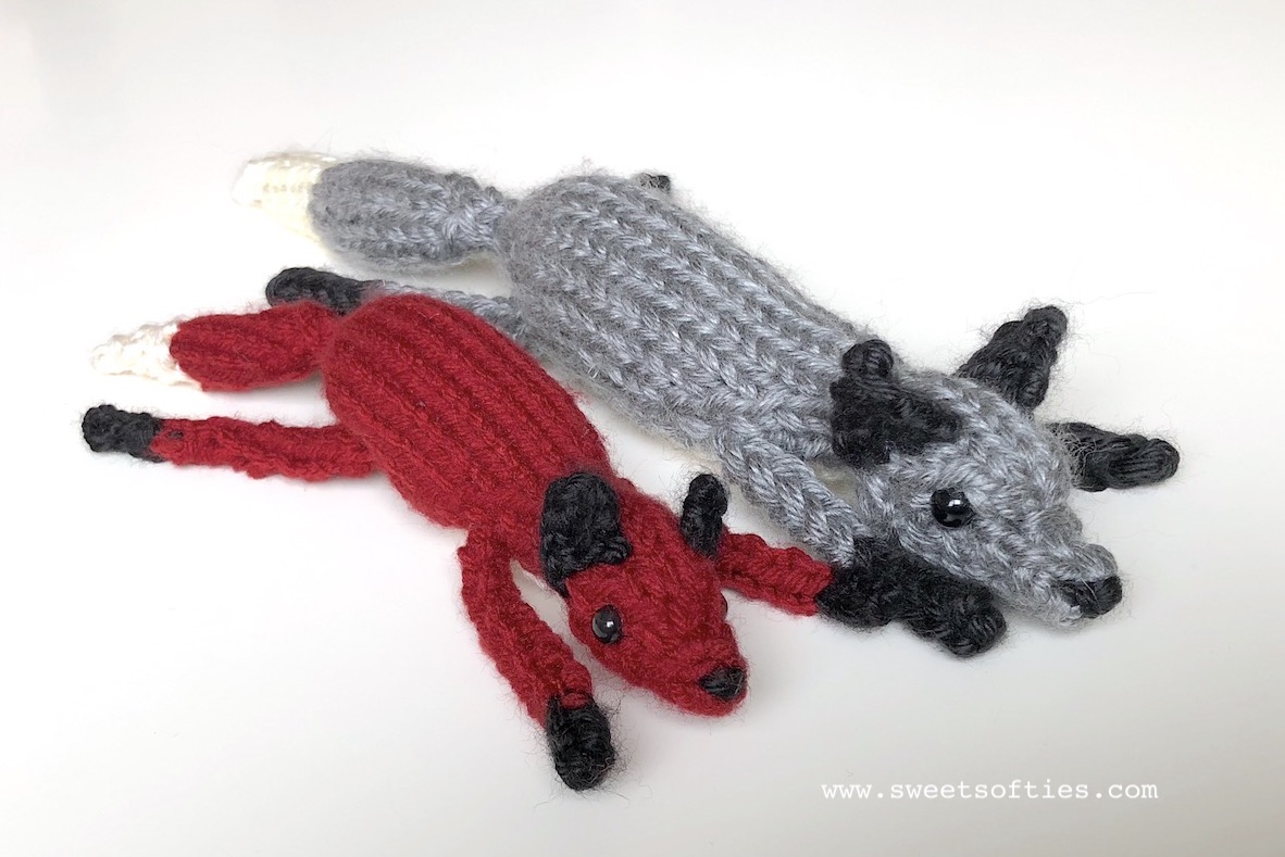 Knit Pocket Wolf Amigurumi (Free Knitting Pattern) - Sweet Softies