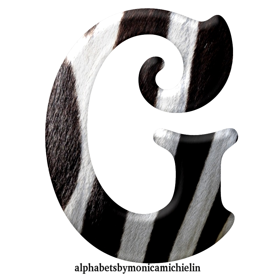 M. Michielin Alphabets: ZEBRA TEXTURE SKIN GLASS FONT ALPHABET, NUMBERS ...