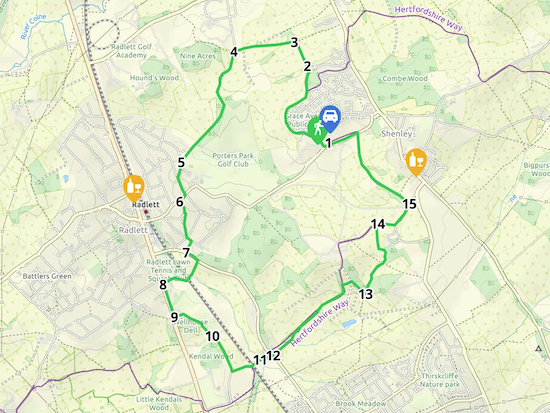 Hertfordshire Walker: Walk 136: Shenley West Loop