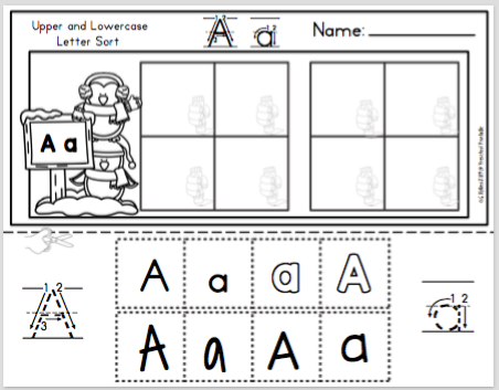 Winter Alphabet Sort "No Prep" ~ Preschool Printables
