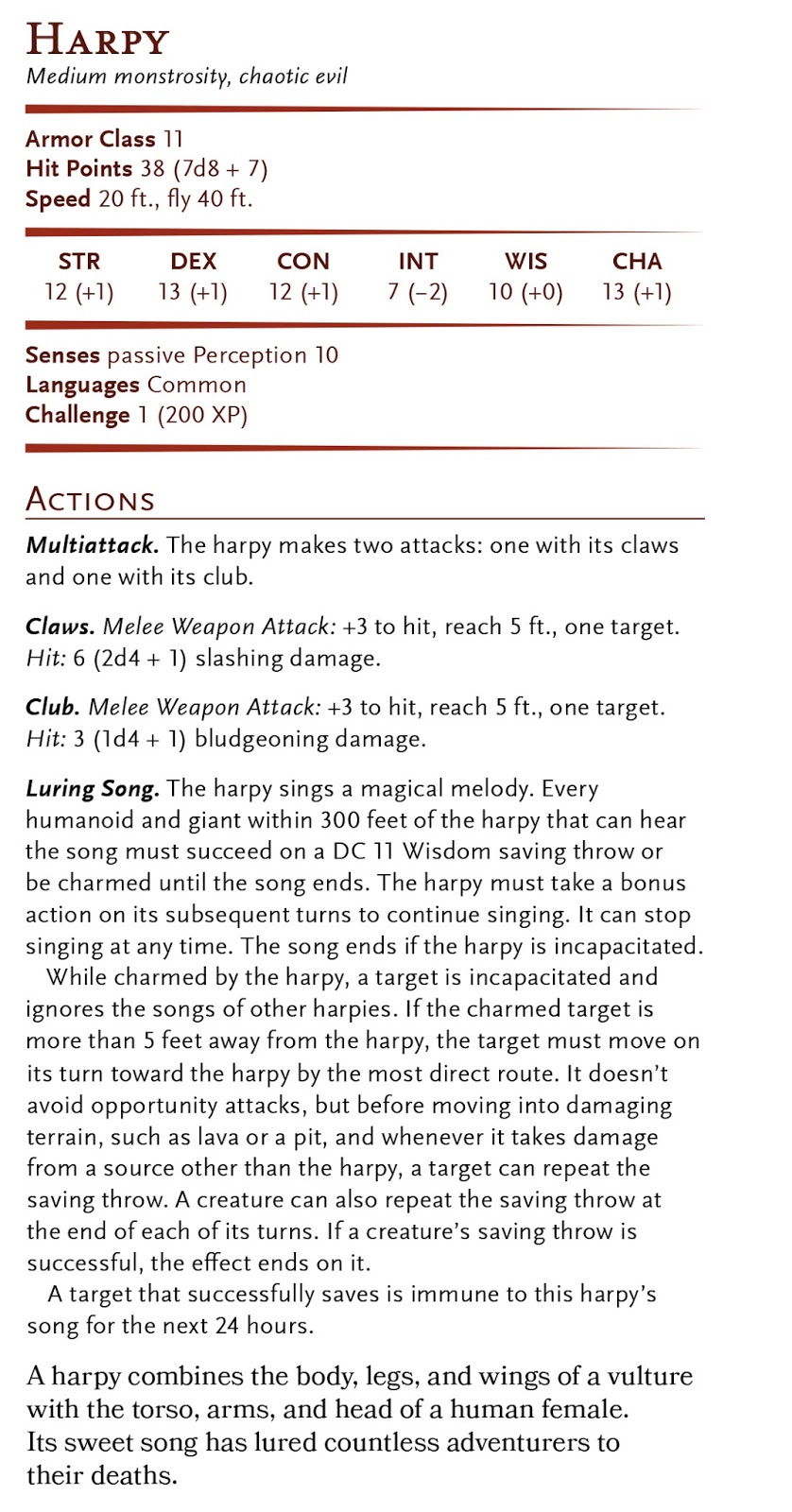 D&D Basic Monsters: Harpy