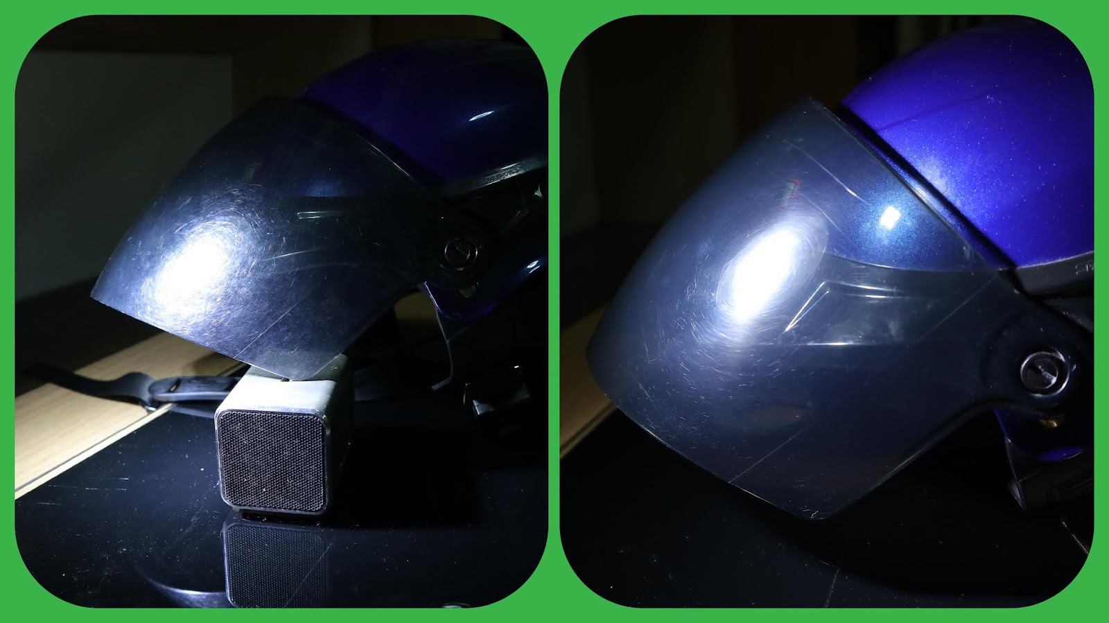 Helmet face sheild scratches repair.