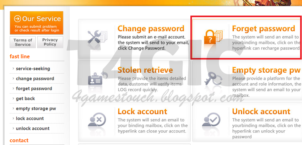 Touch 4Games Blog: Recover Password