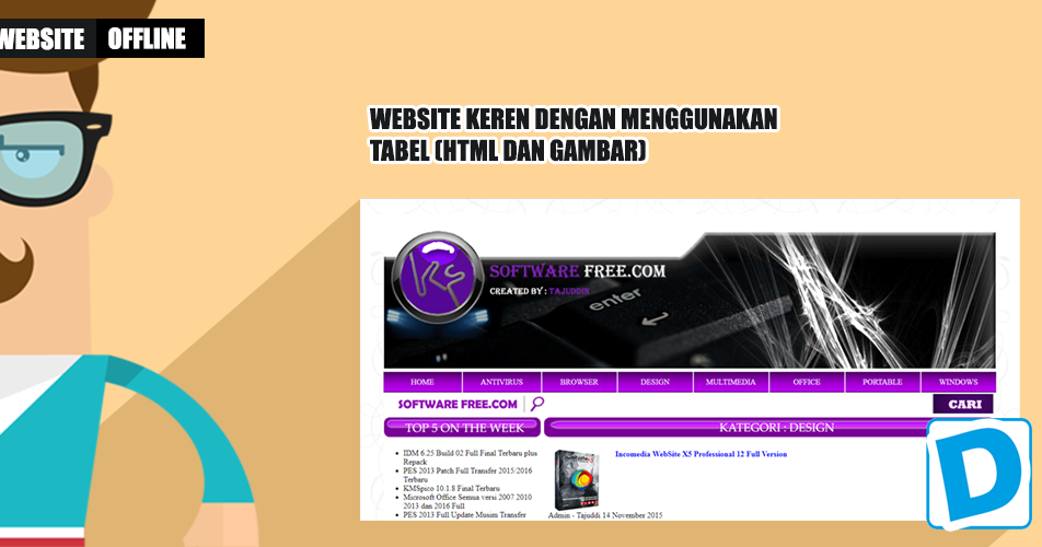 Tampilan Website dengan Menggunakan Tabel Keren - Dunia Programming