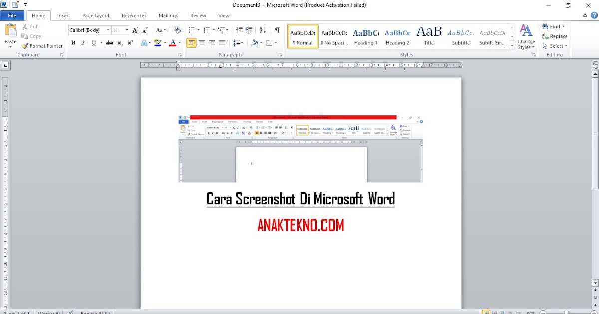 Cara Screenshot Di Microsoft Word 2010 Menggunakan SS & Print Screen