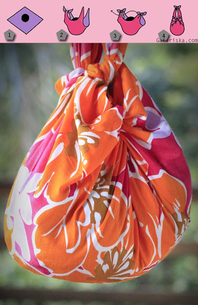 Canga vira Bolsa para Praia_ Tutorial - Turminha do Yuri