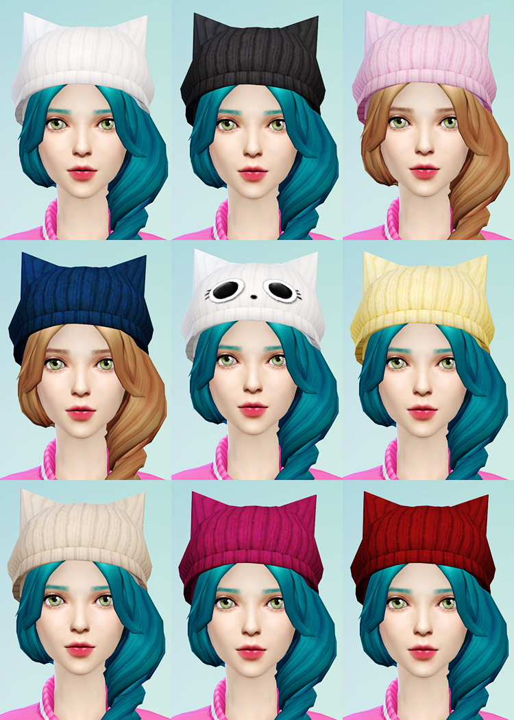 Knit Beret and Cat Ear Beanie | JSBoutique Sims 4 Creations