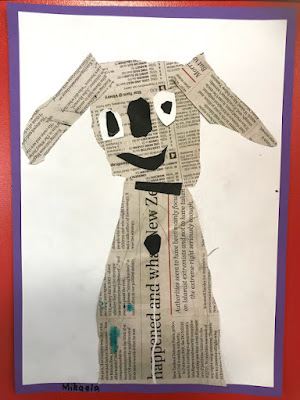 Art with Mrs Baker: Kindergarten Newspaper Dog Collages