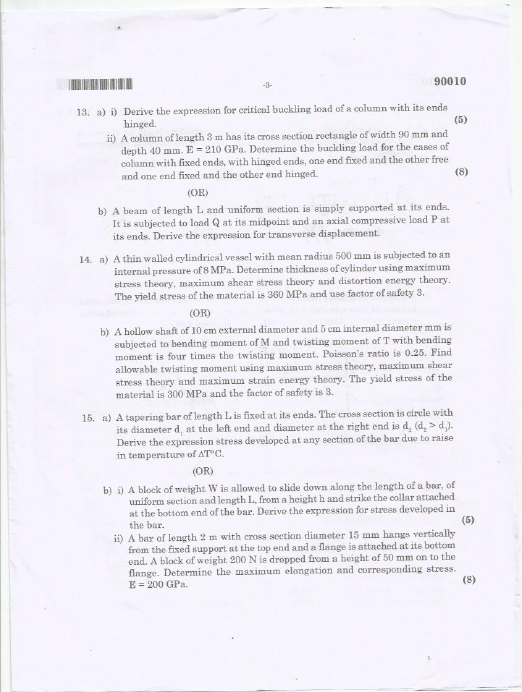 Anna University AE 8403 Aircraft Structures -I November/December2019 ...