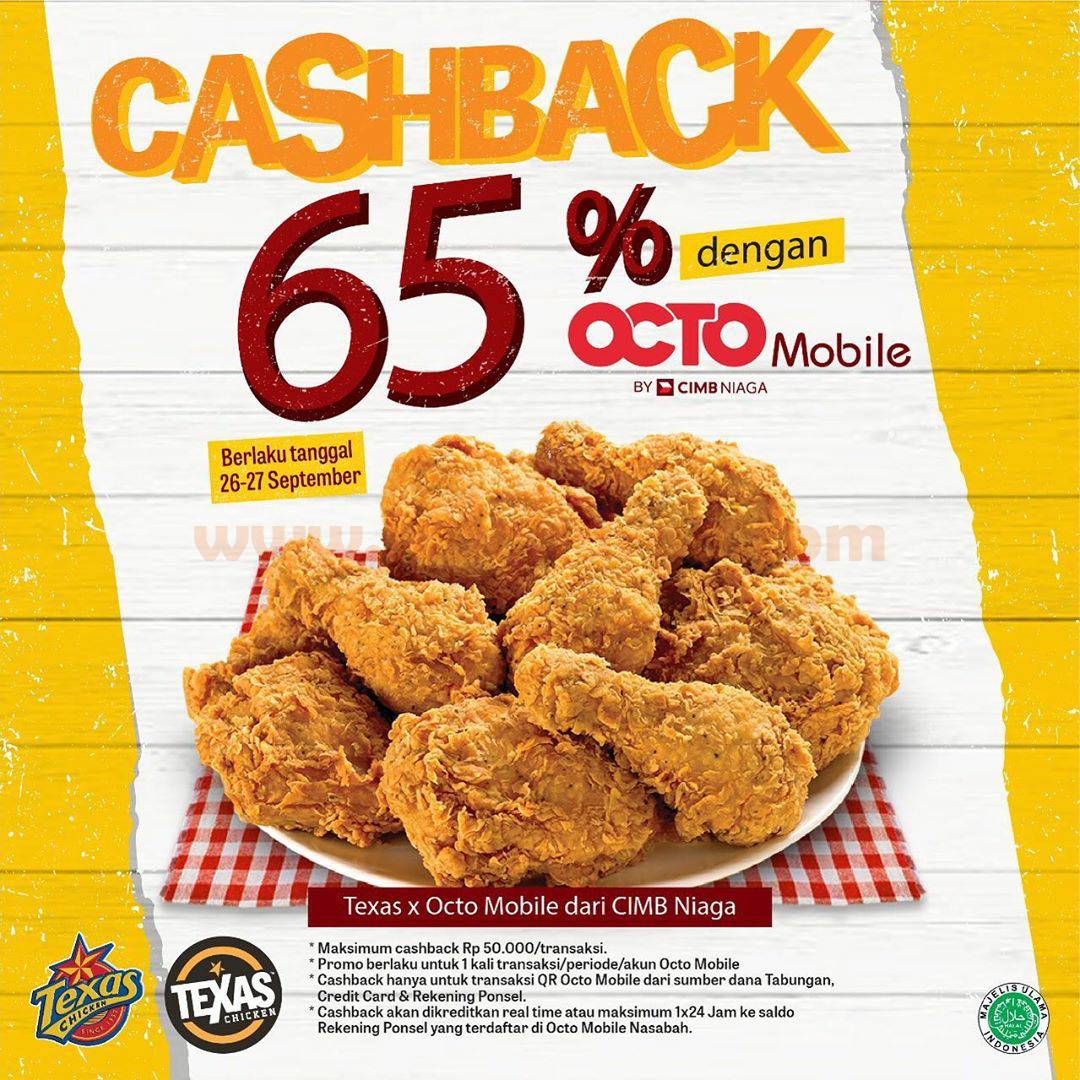Texas Chicken Promo Cashback 65% dengan OCTO Mobile by CIMB NIAGA ...