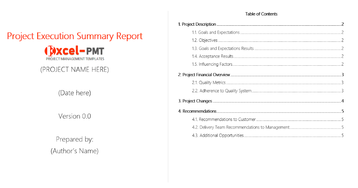 Free project executive summary report template - Project Management ...