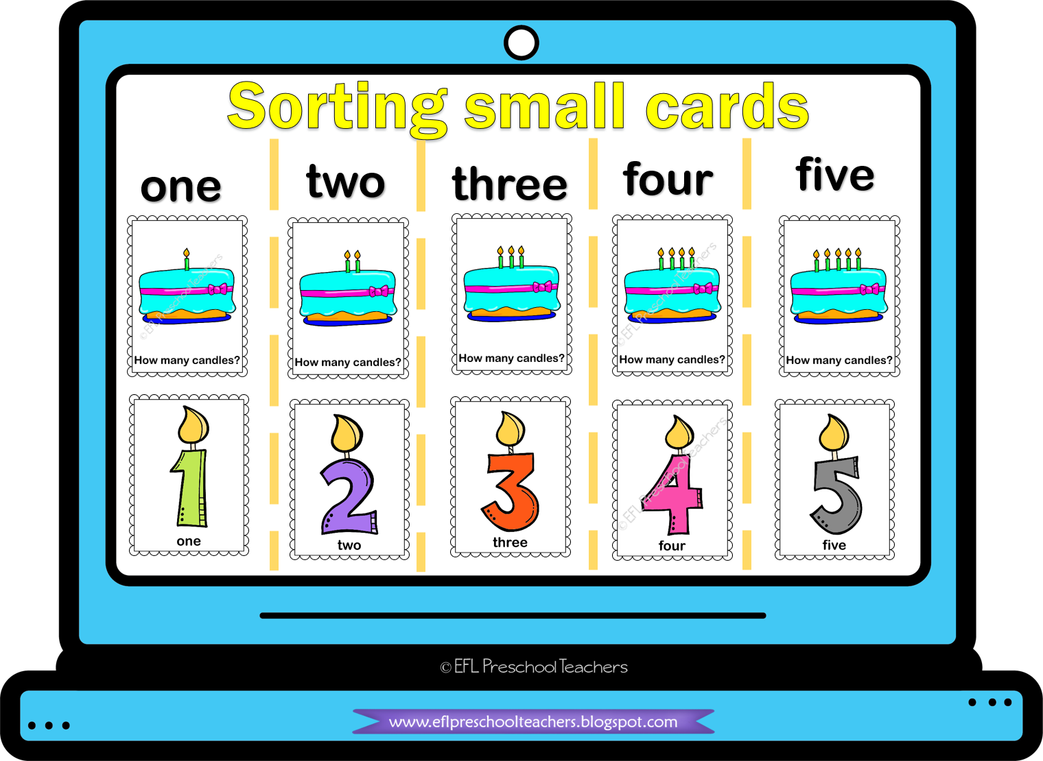 ESL/EFL Preschool Teachers: Birthday Unit Small cards for ELL