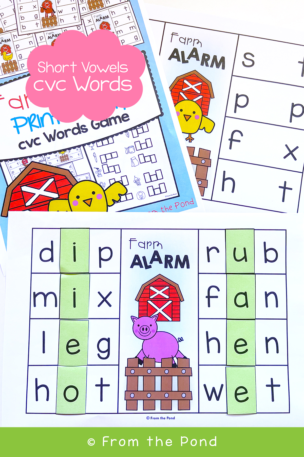 Short Vowels in cvc Words | From the Pond