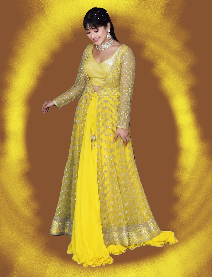 One mega model girl represents inspirations with her dress lehenga ...