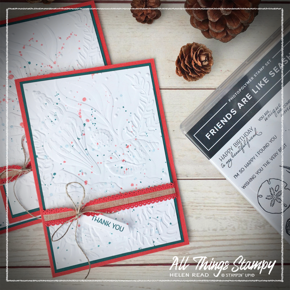 All Things Stampy: Seashells Embossing folder thank you cards