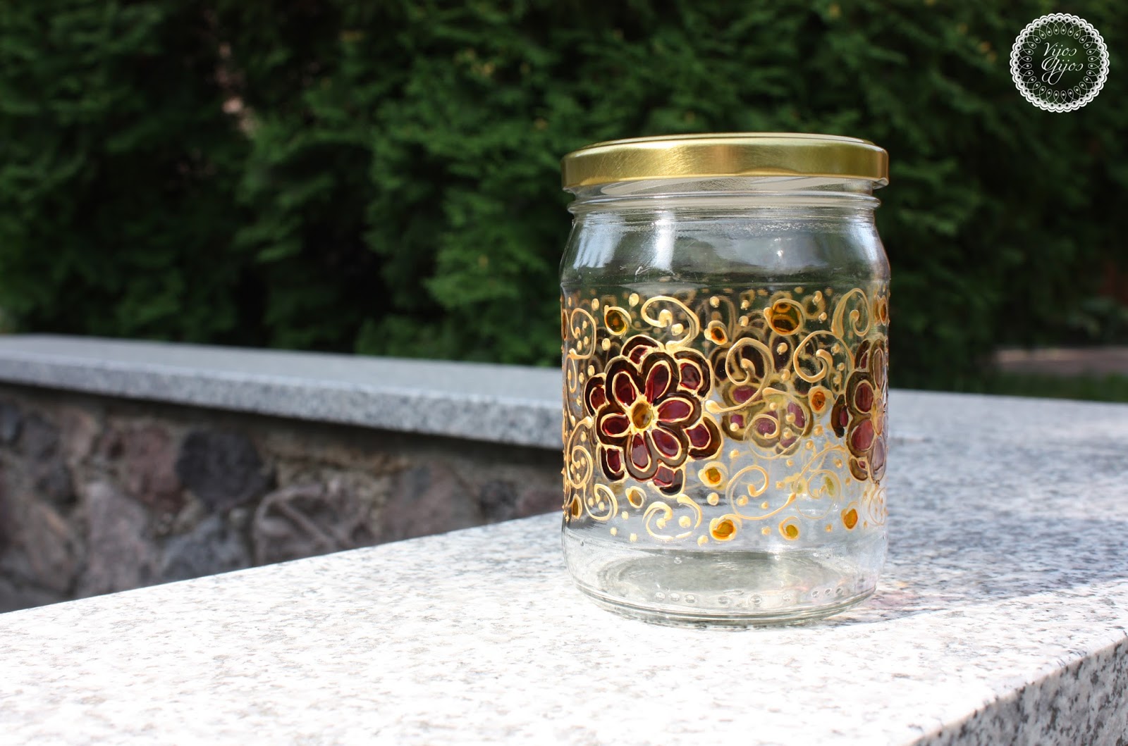 Vijos Gijos: Dekoruotas stiklainis