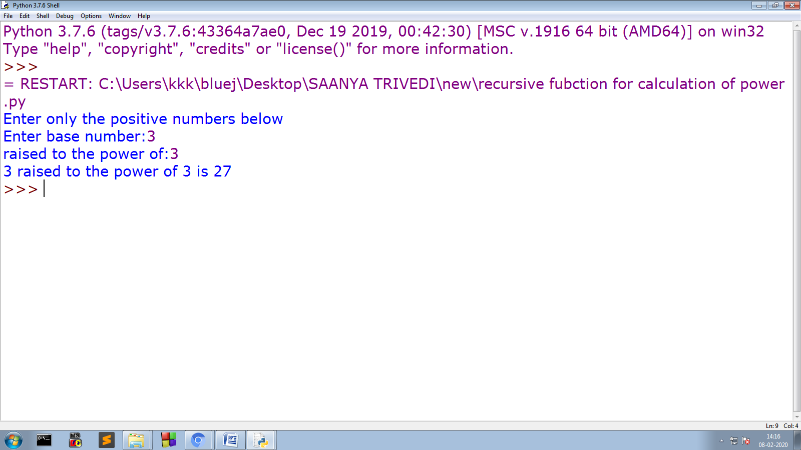 Learn Python Programming: Write a program to show the use of recursion ...