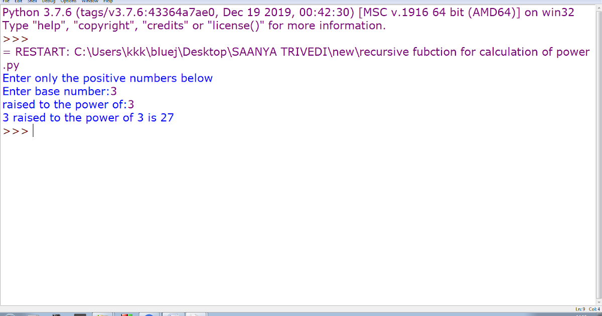 Learn Python Programming: Write a program to show the use of recursion ...