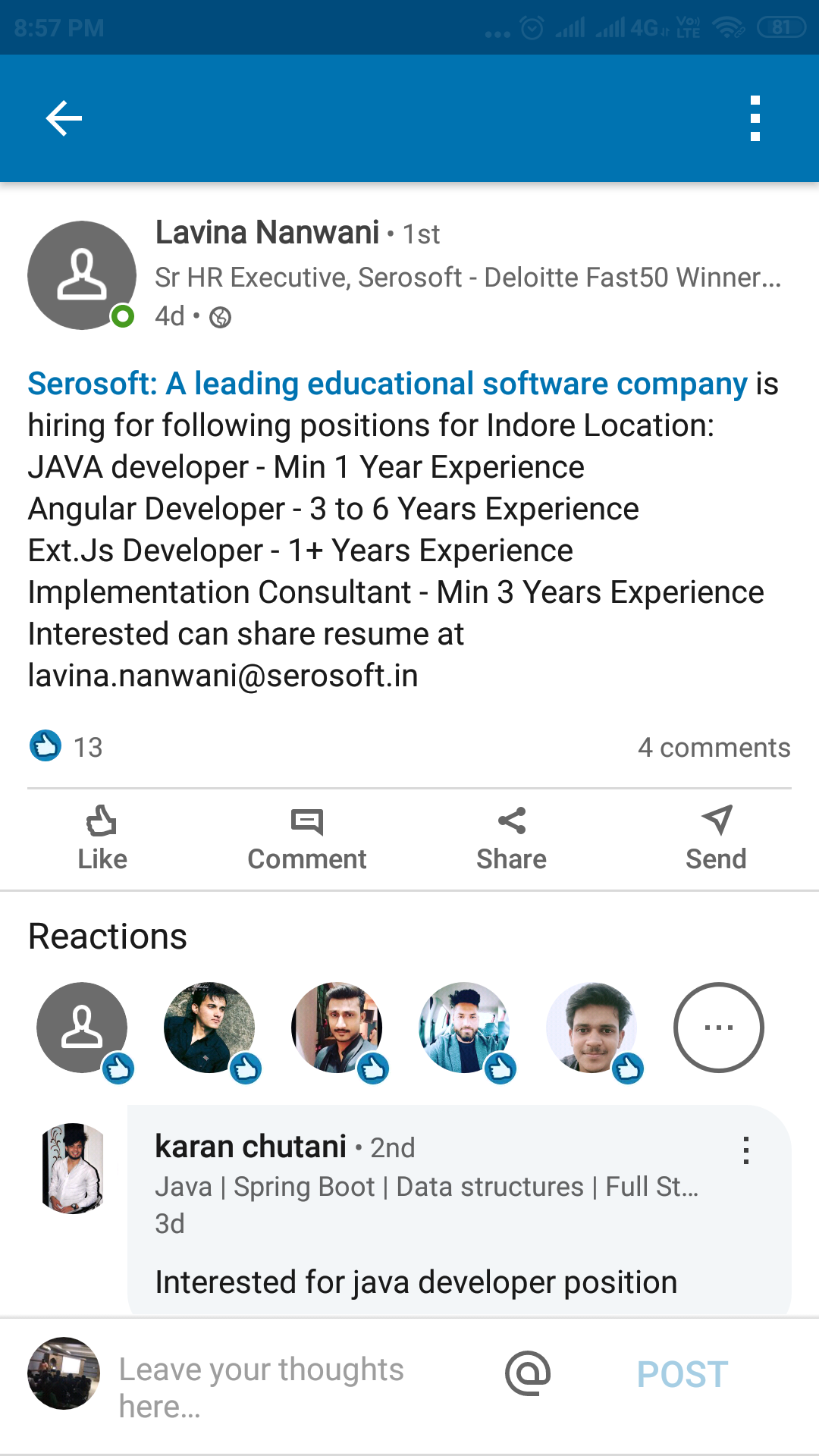Recent Job Details for QA,WEB DEVELOPER,ANDROID,JAVA,PYTHON and PHP Web Developer