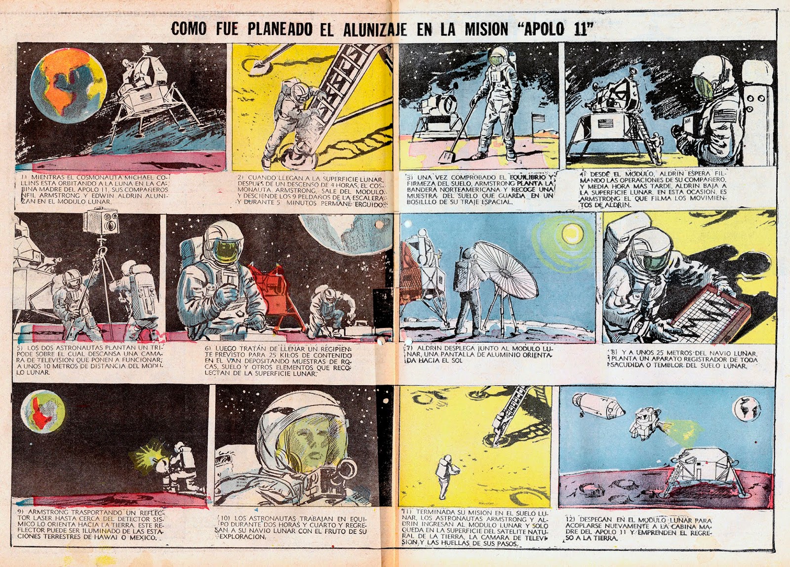 MUNDO COMICS: 50 AÑOS DE LA LLEGADA A LA LUNA: ILUSTRACIONES EN DIARIOS ...