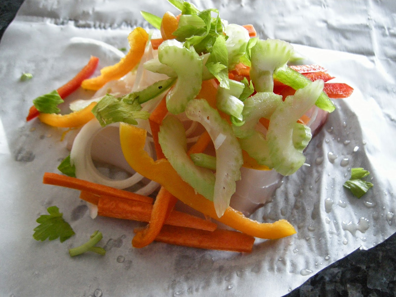 Kitchens Are Monkey Business: Rosie Prepares Poisson En Papillote.