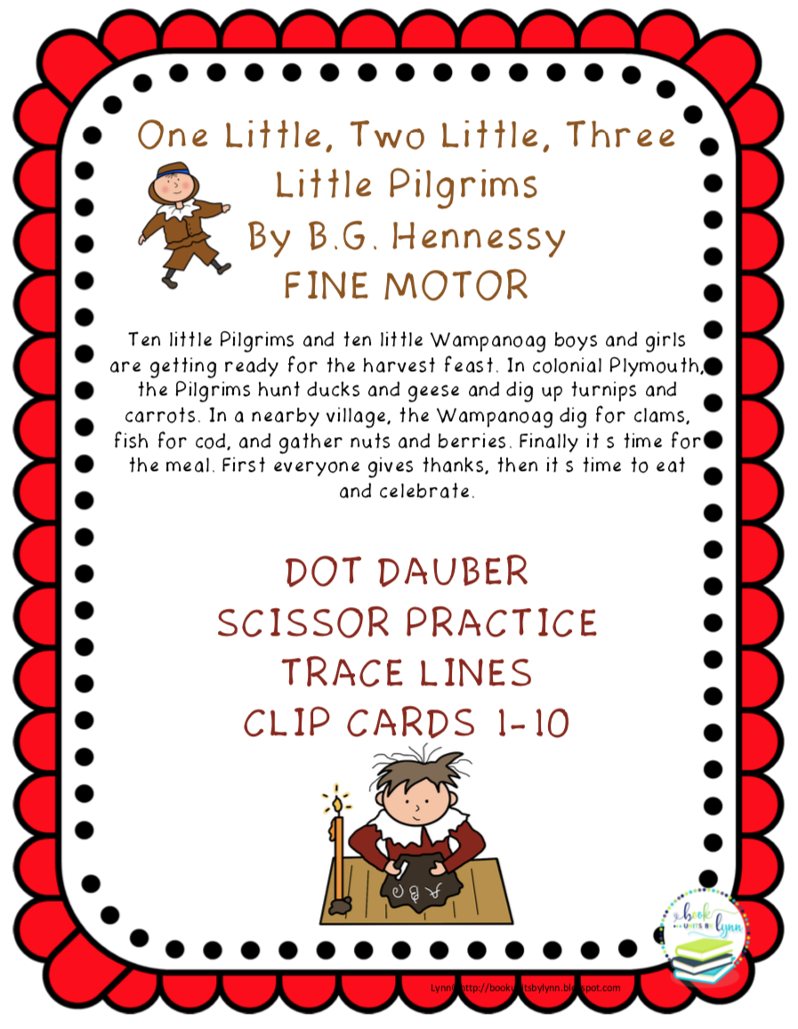 ONE LITTLE, TWO LITTLE, THREE LITTLE PILGRIMS FINE MOTOR ~ Book Units ...