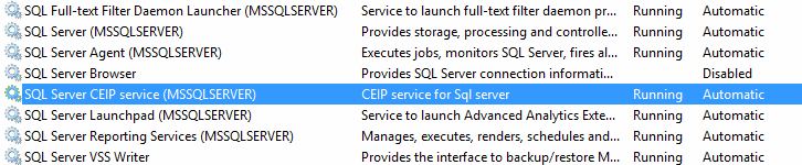 SQL Server Techniques: SQL Server CEIP service