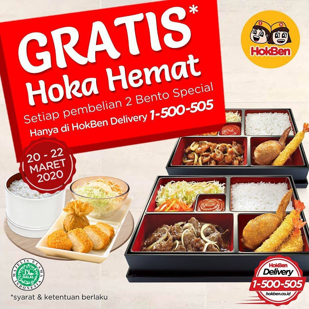 Promo Hokben Gratis Hoka Hemat Setiap Pembelian 2 Bento Spesial - scanharga