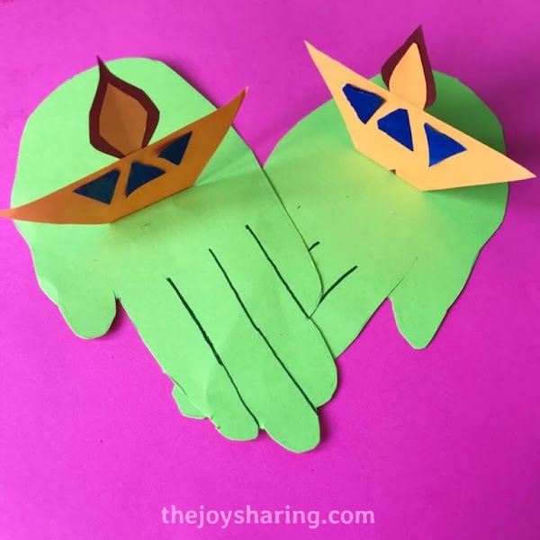 Handprint Diya Diwali Craft - The Joy of Sharing
