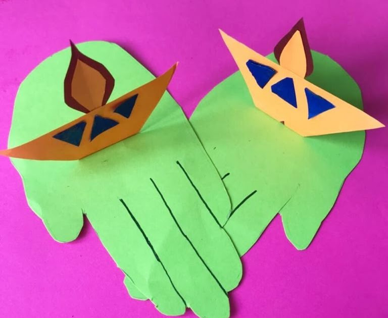 Handprint Diya Diwali Craft - The Joy of Sharing