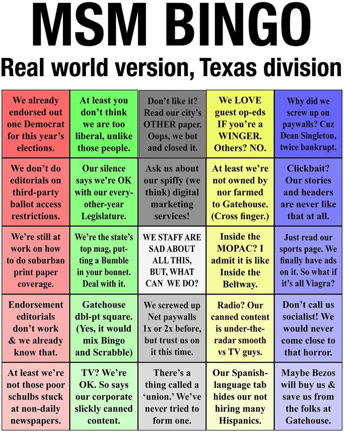 MediaBlog MSM Bingo Texas Version MediaBlog MSM Bingo Texas Version
