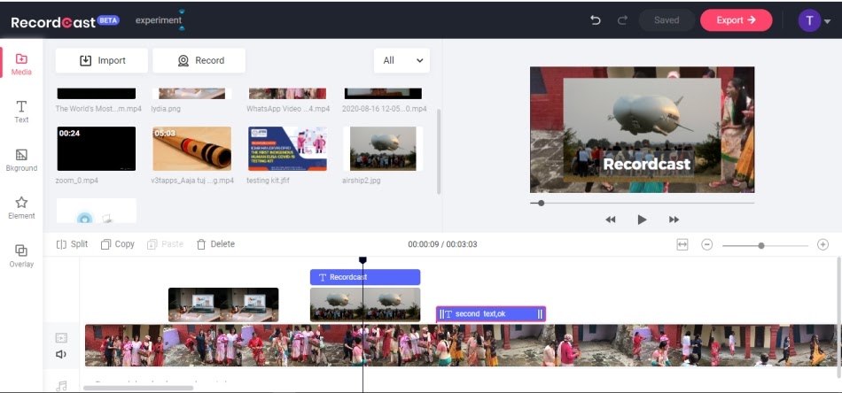 Recordcast - a simple free screen recorder and video editor