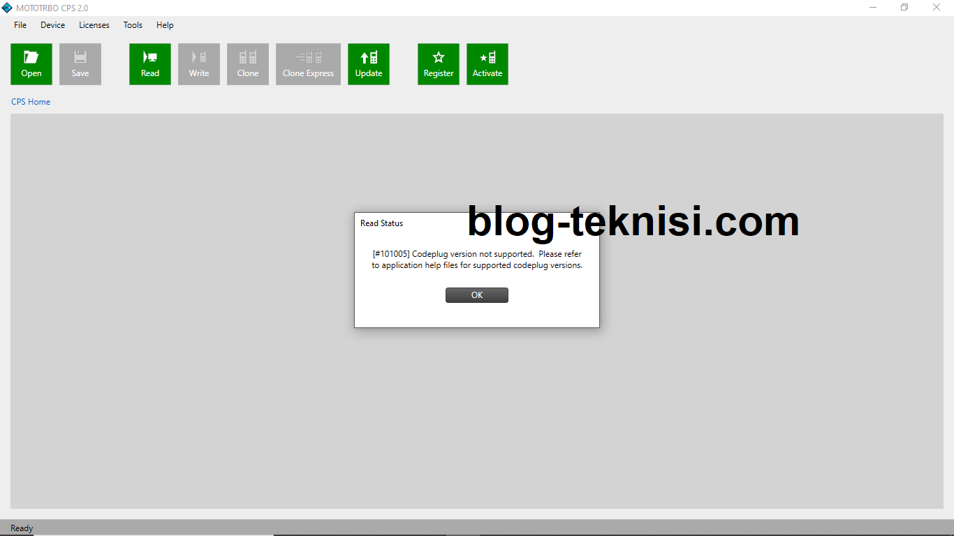 #101005 Codeplug Version Not Supported - Customer Programming Software ...