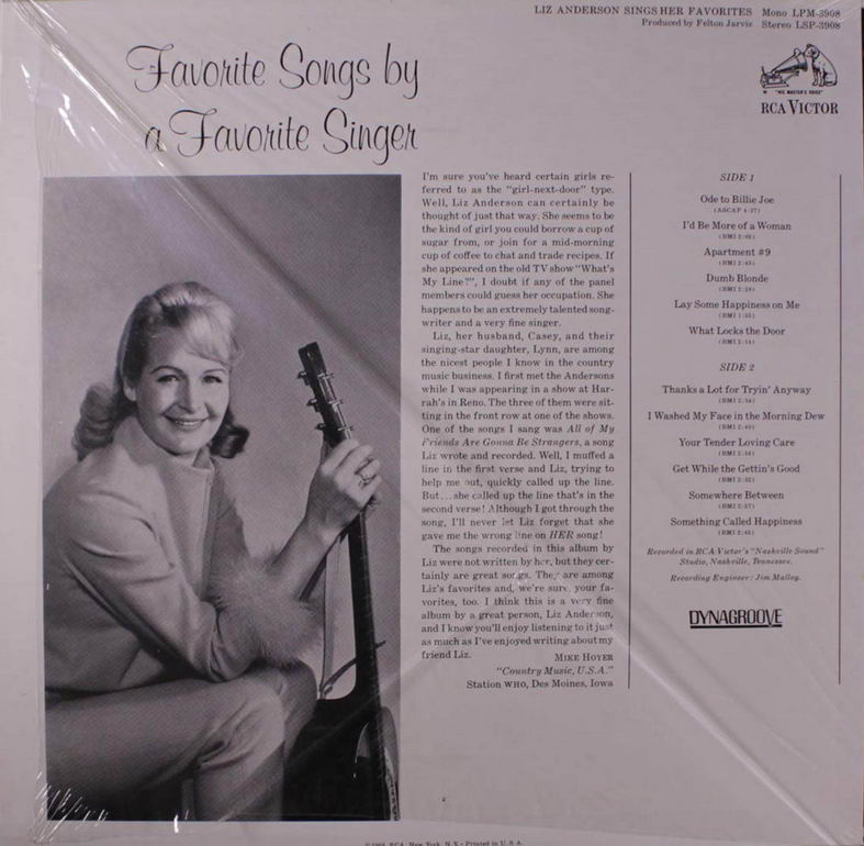 ENTRE MUSICA: LIZ ANDERSON - Sings Her Favorites (1968)